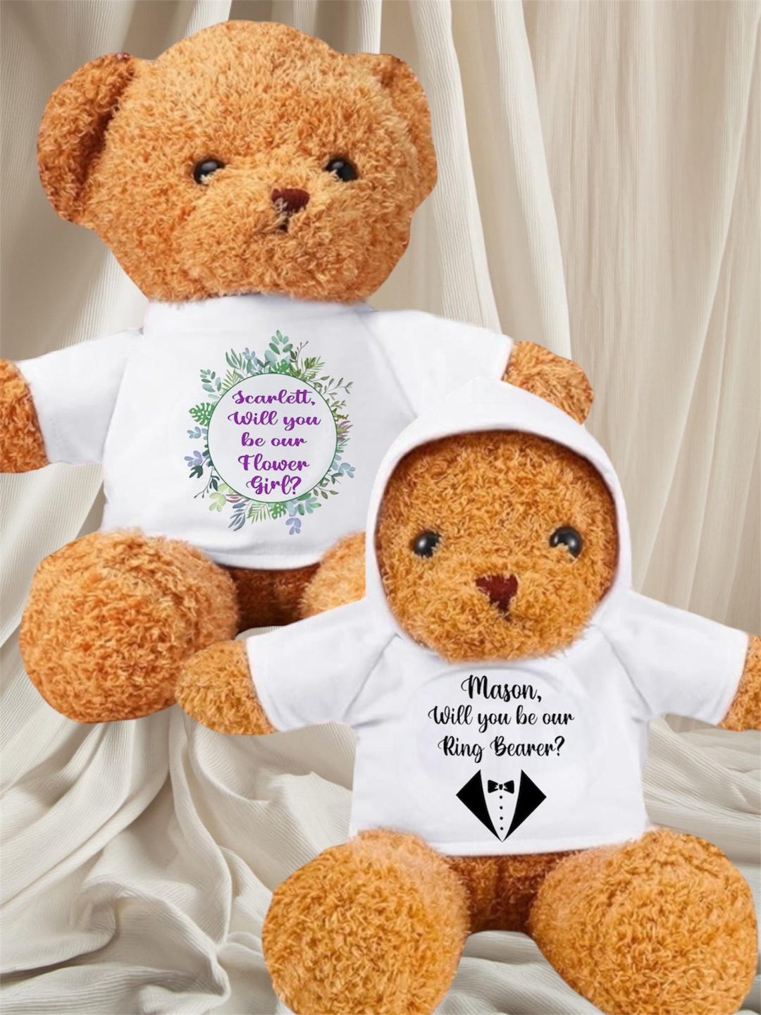 Flower Girl Ring Bearer Proposal Teddy Bears for Weddings - Etsy