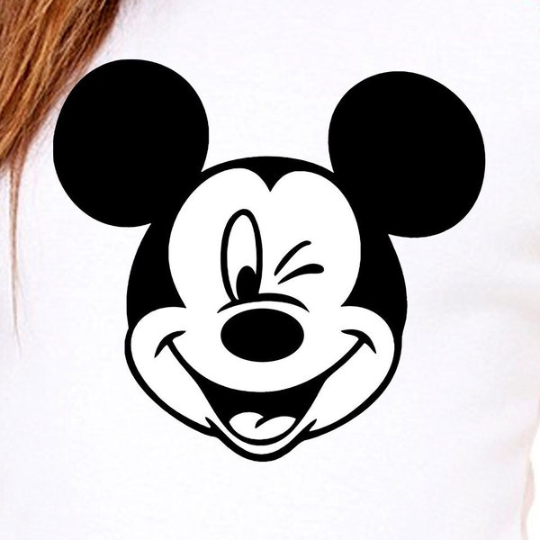 Winking Mickey Svg - Etsy