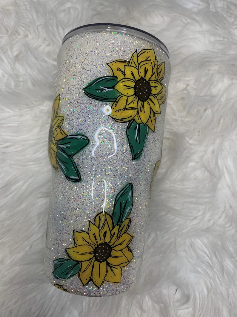 Sunflower Hand Painted Tumbler - Etsy