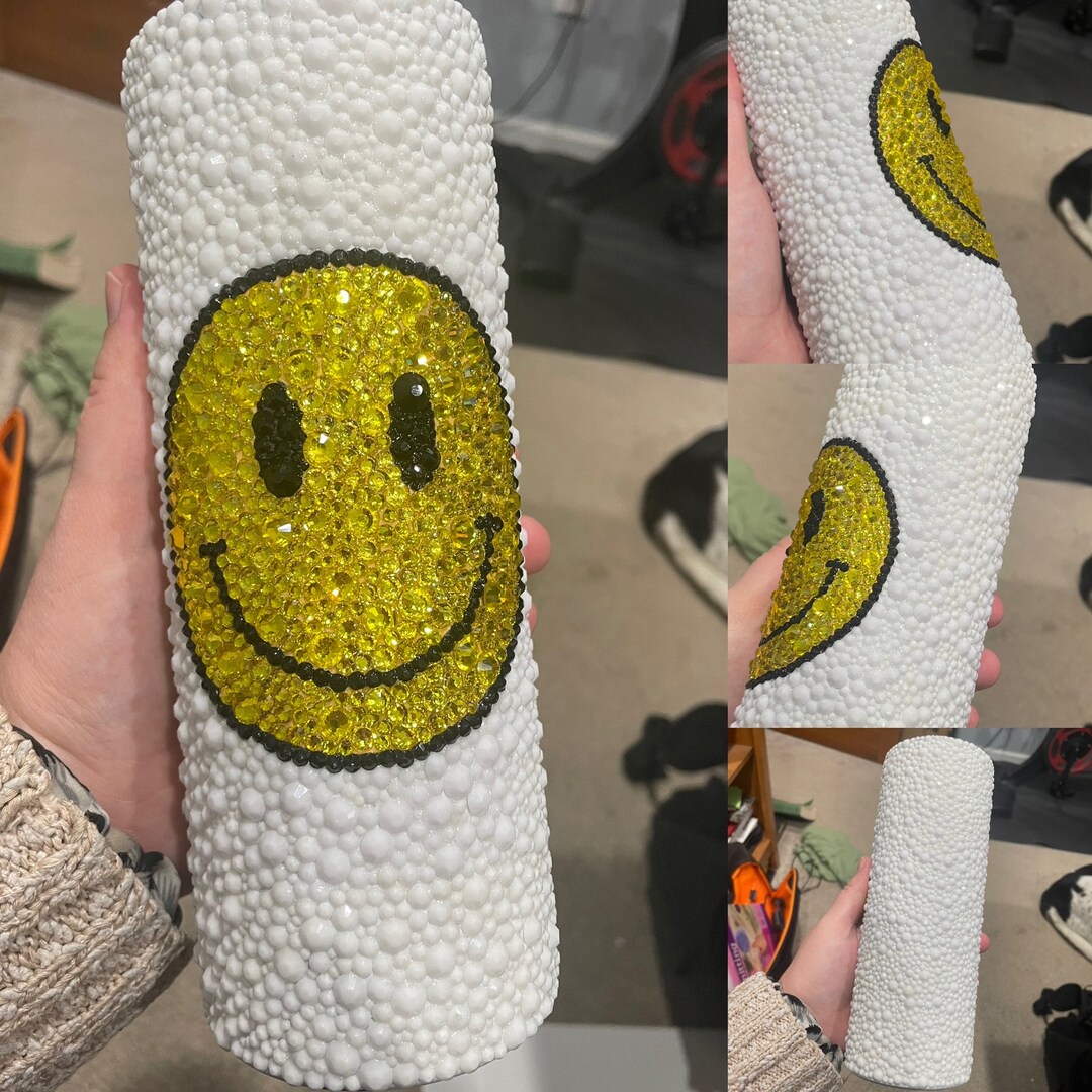 Smiley Face Rhinestone Tumbler - Etsy