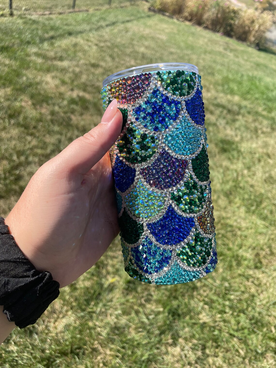 Mermaid Rhinestone Tumbler - Etsy