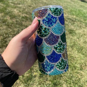 Mermaid Rhinestone Tumbler - Etsy