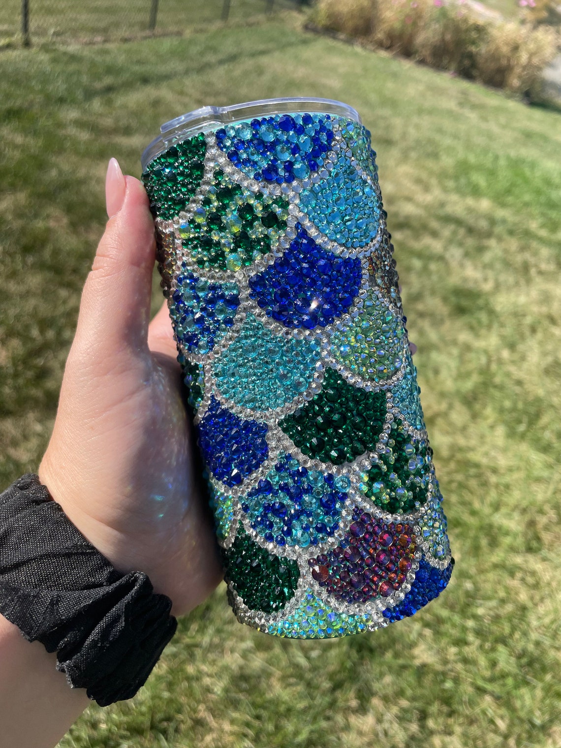 Mermaid Rhinestone Tumbler - Etsy