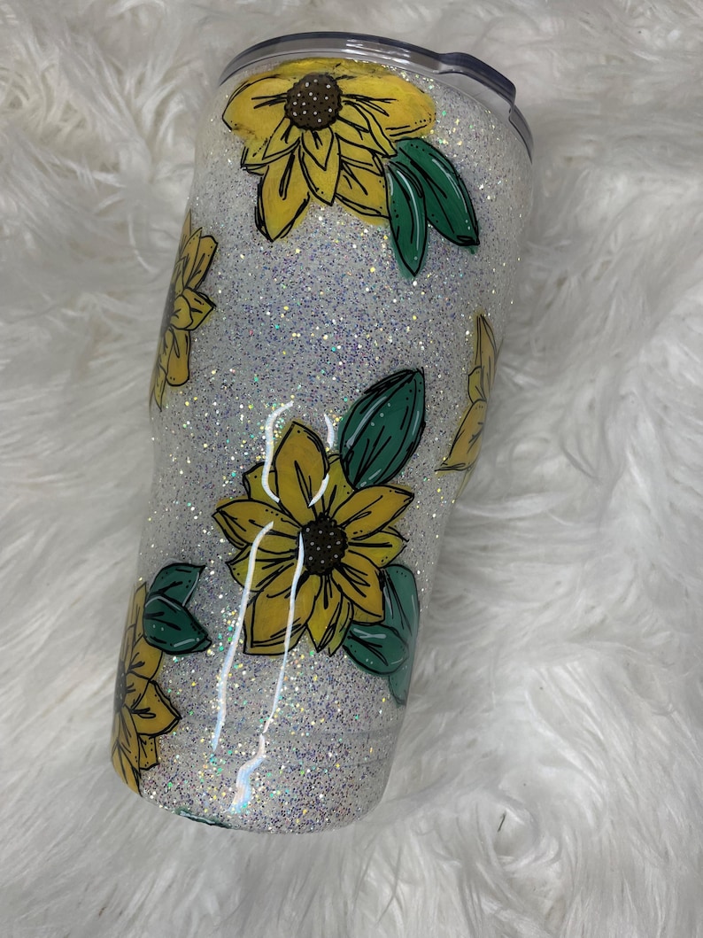 Sunflower Hand Painted Tumbler - Etsy