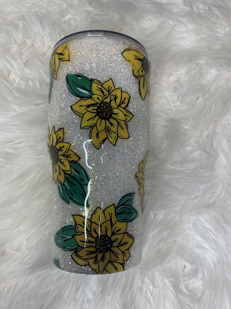 Sunflower Hand Painted Tumbler - Etsy