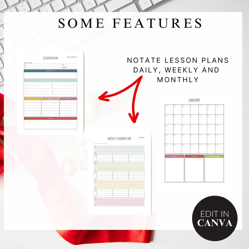 Editable Teacher Planner, Lesson Plans, Attendance Tracker (digital ...