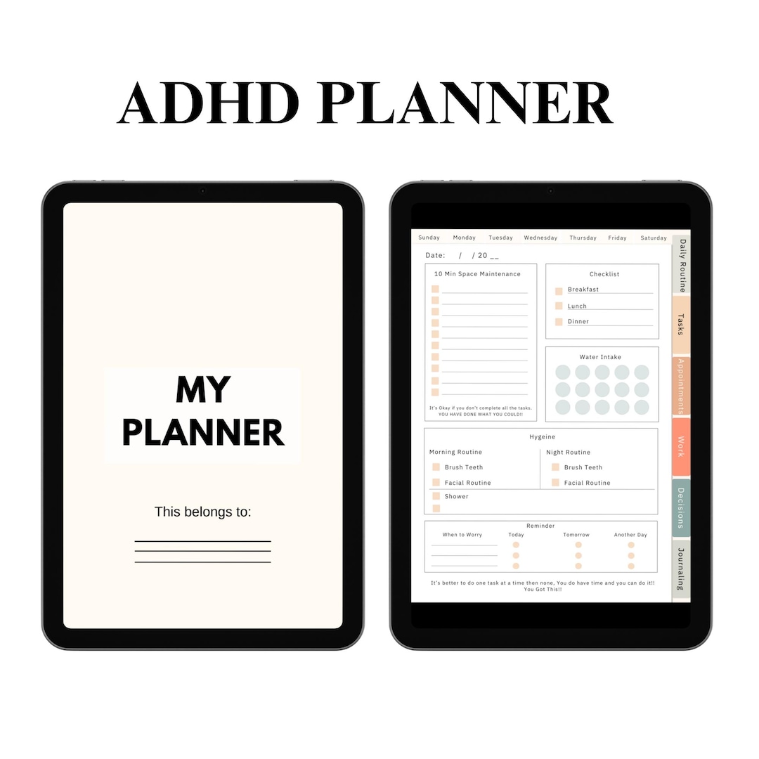 ADHD Planner, ADHD Digital Planner, ADHD Calendar, Life Planner ...