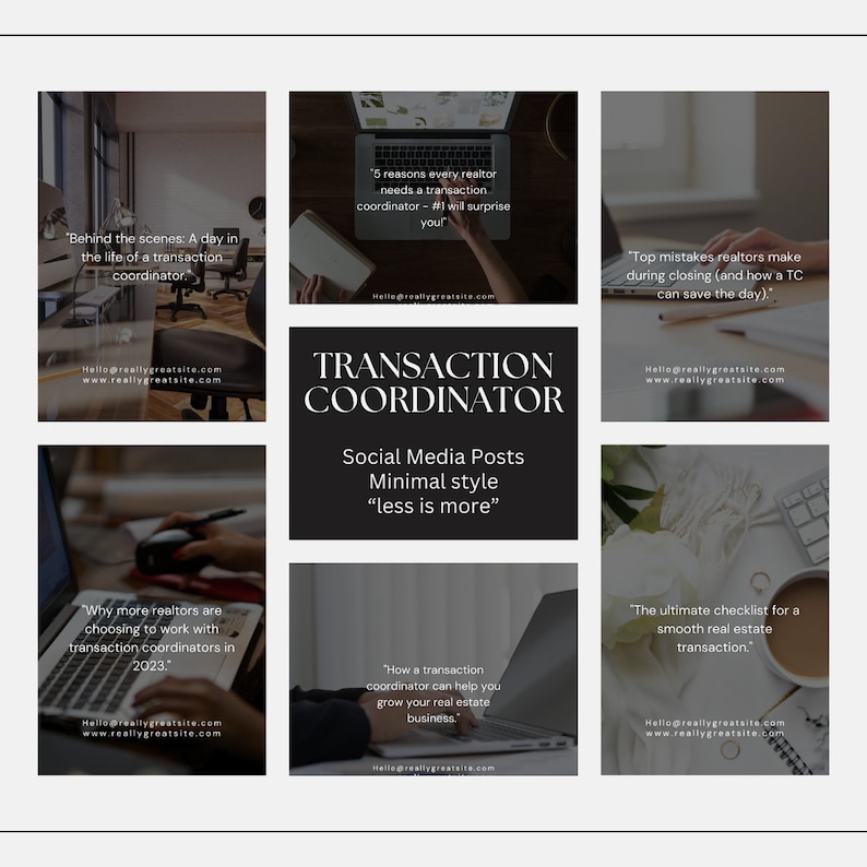 Transaction Coordinator Instagram Posts, Minimalist Real Estate Social ...