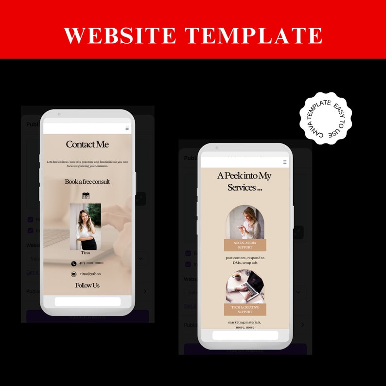 Virtual Assistant Website Template, Editable Canva Design - Etsy
