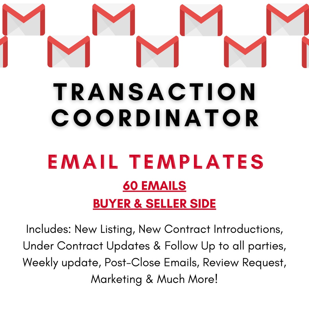 Transaction Coordinator Email Bundle, 60 Transaction Coordinator Emails ...
