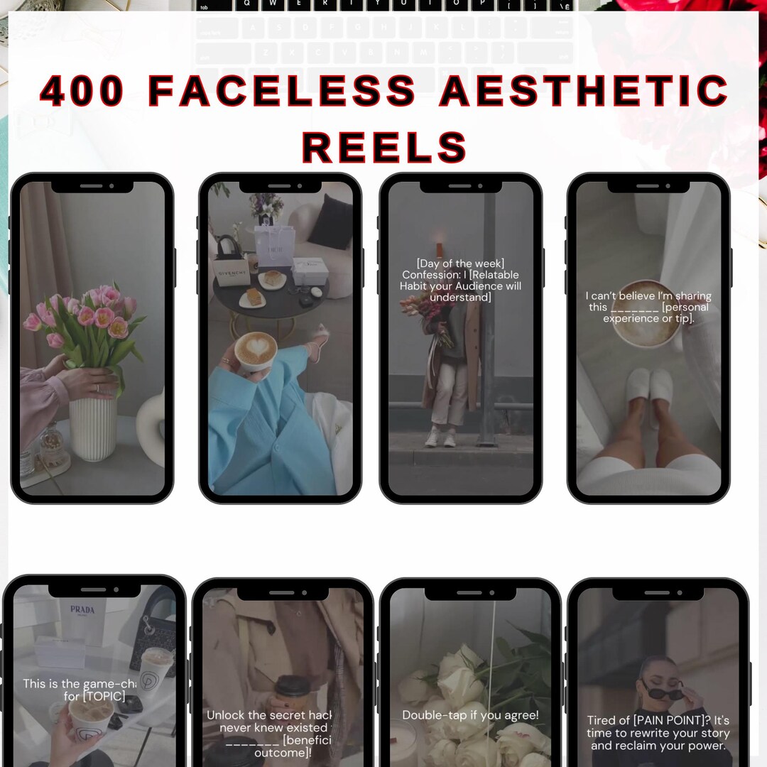 400 Feminine Aesthetic Faceless Reels Bundle, Faceless Reels, Reels ...
