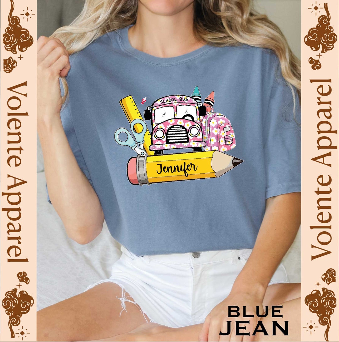 School Bus Shirt, Custom Name Bus Shirt, Custom Name School Shirt ...