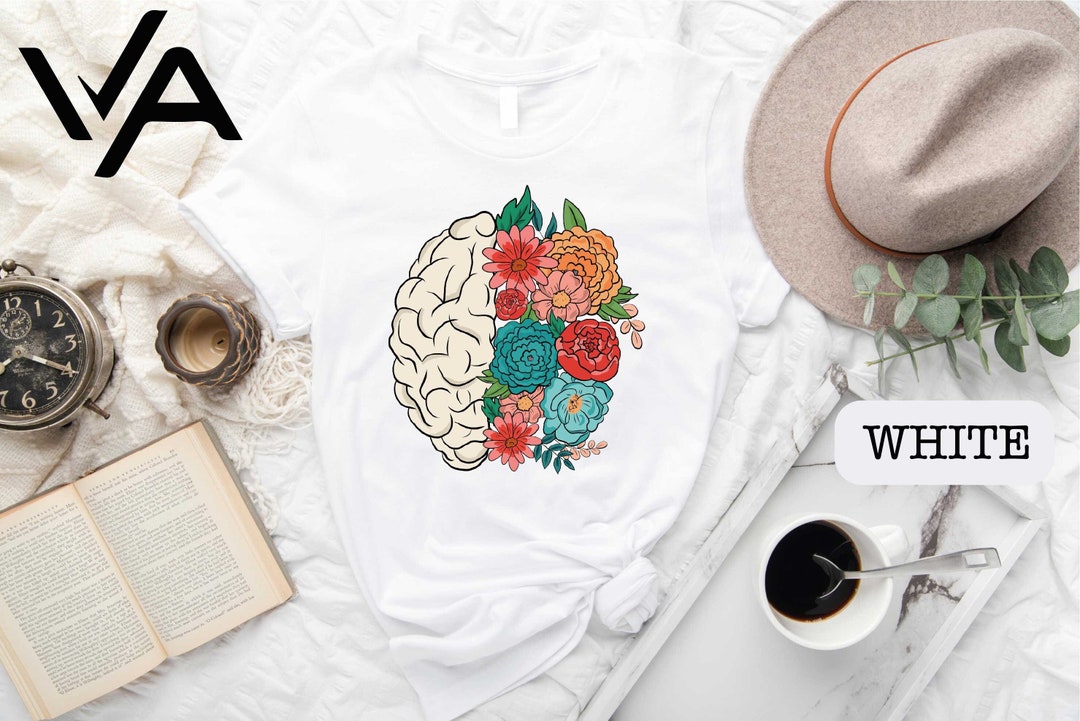 Mental Health Matters Shirt, Brain Shirt, Floral Brain Shirt, Floral ...