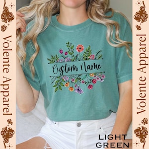 Flowers Custom Name Shirt, Wildflowers Shirt, Personalized Shirt ...