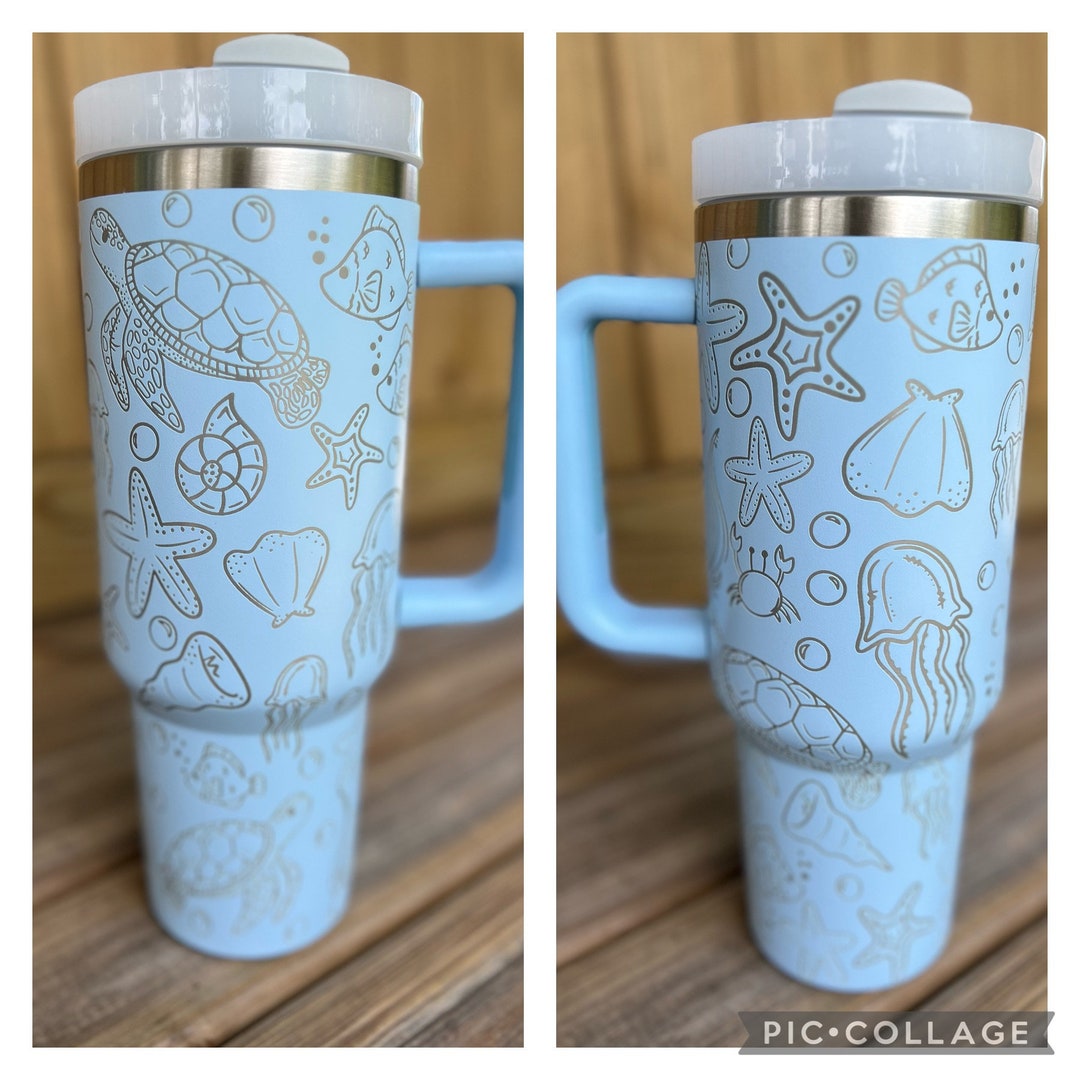 Sea Life 30 Oz or 40 Oz Stainless Steel Insulated Tumbler With Handle ...