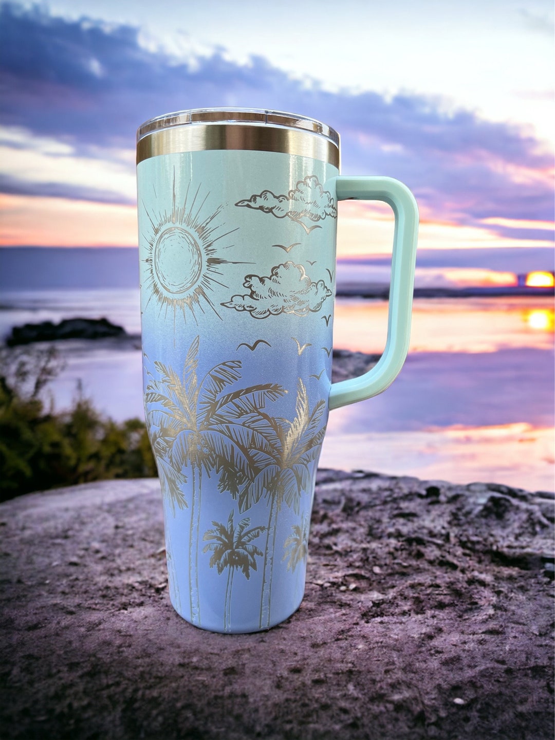 Tropical 40 Oz Maars Charger SS Insulated Tumbler With Handle, Laser ...