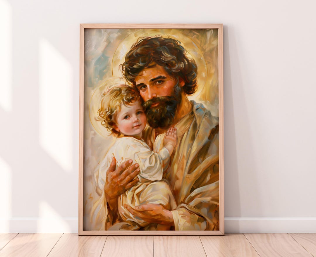 Saint Joseph and Child Jesus Portrait: Christian Art (digital Download ...