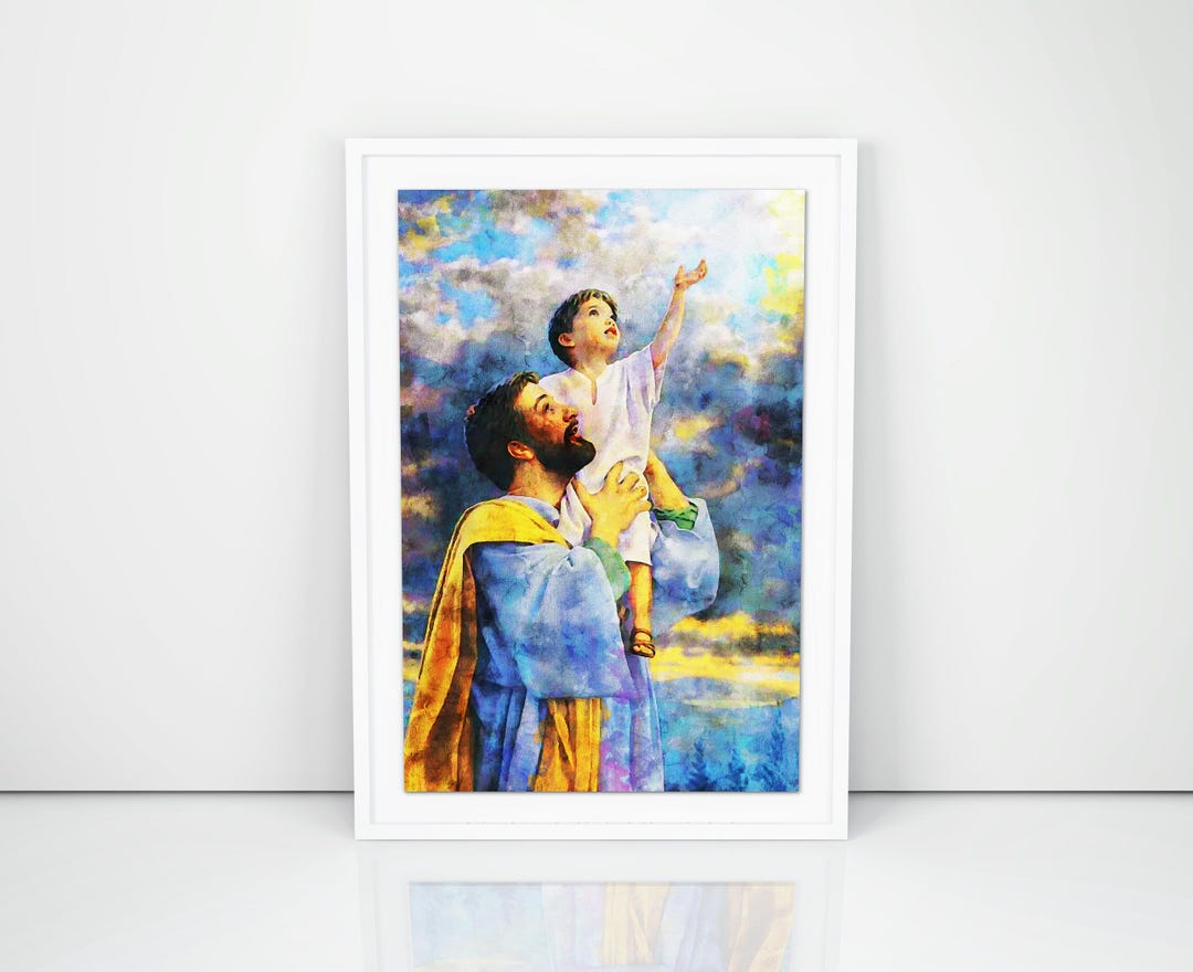 Heavenly Father Watercolor Art Print: Christian Wall Decor (digital ...