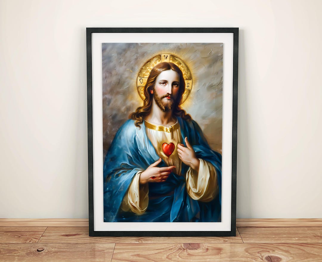 The Sacred Heart of Jesus, Religious Art, Spiritual Art, Jesus Artwork ...