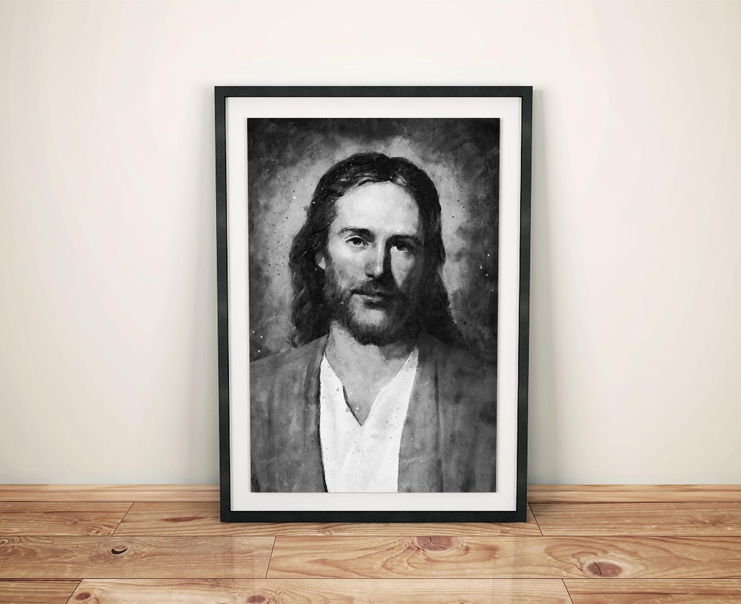 The Savior Christ Black and White, Painting Art,jesus Portrait Art ...