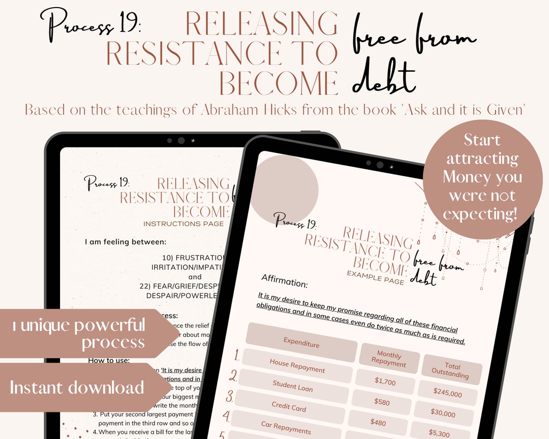 Abraham Hicks Releasing Resistance to Become Free From Debt Process ...