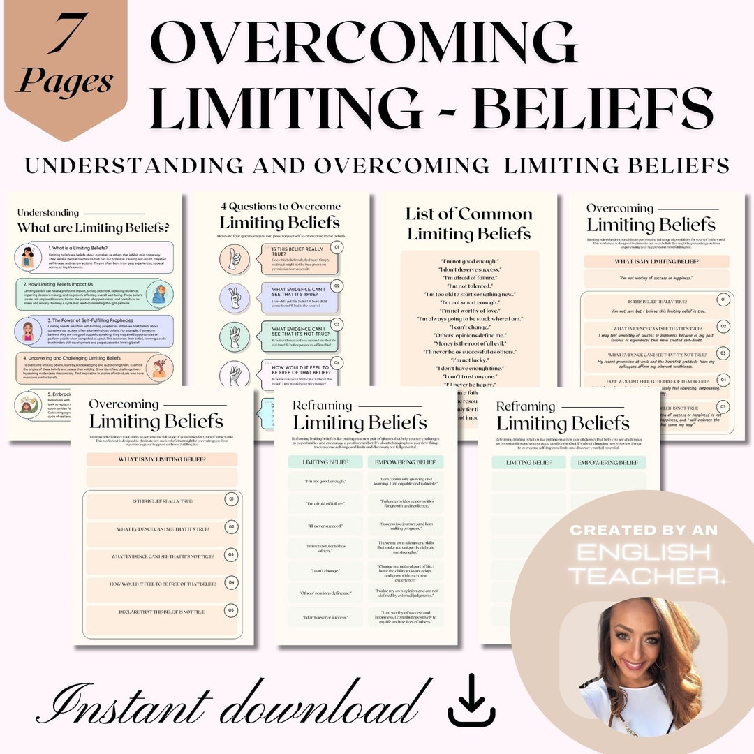 Overcome Limiting Beliefs NLP Therapy Growth Mindset Mental Health ...