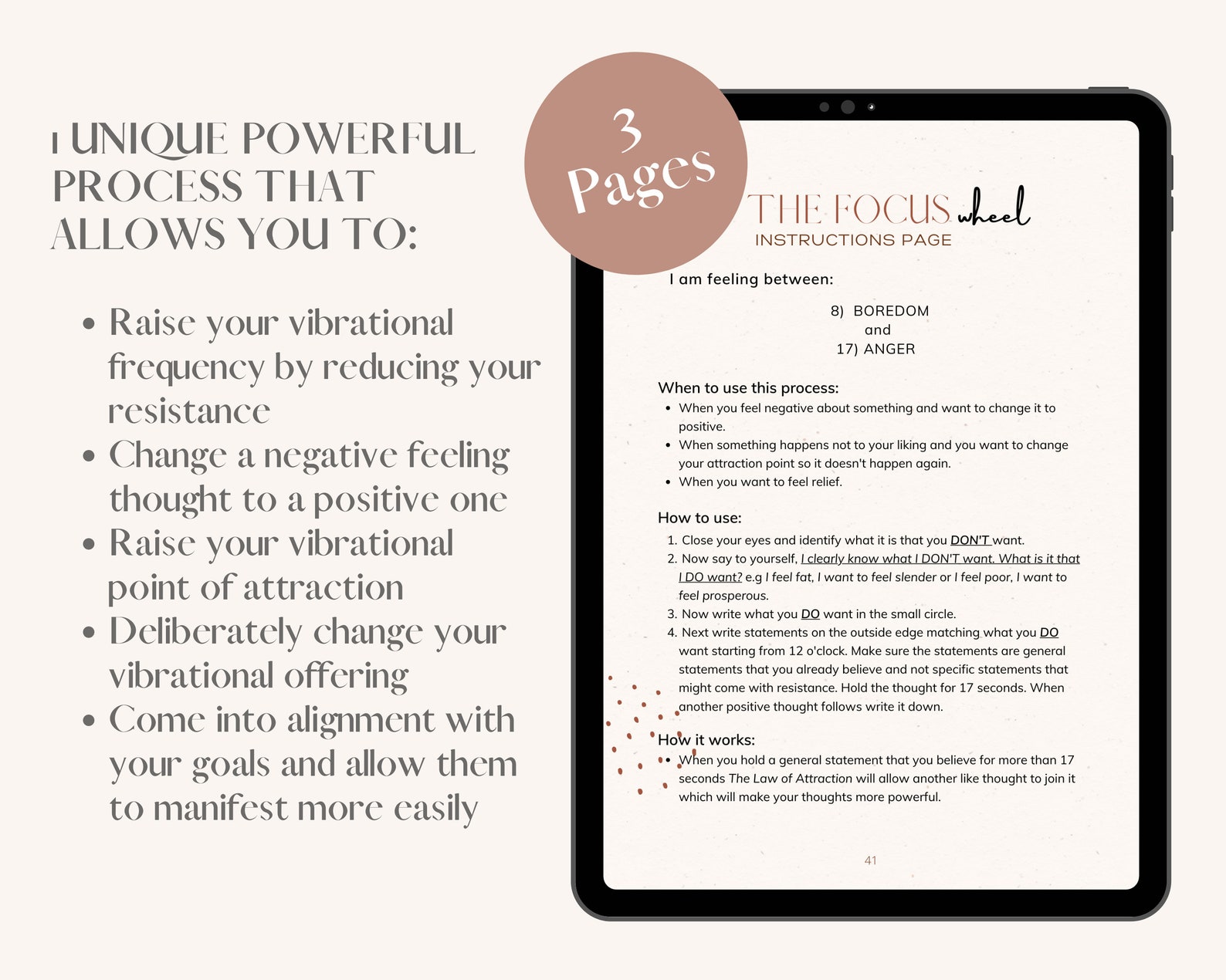 Abraham Hicks Focus Wheel Manifestation: Unique Process | Instant PDF ...