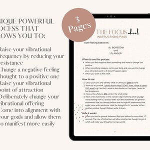 Abraham Hicks Focus Wheel Manifestation: Unique Process | Instant PDF ...