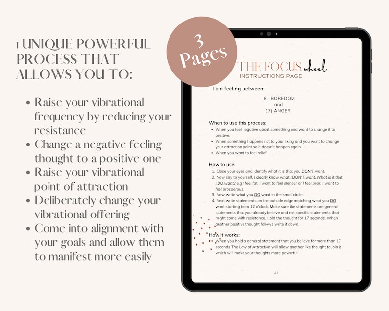 Abraham Hicks Focus Wheel Manifestation: Unique Process | Instant PDF ...
