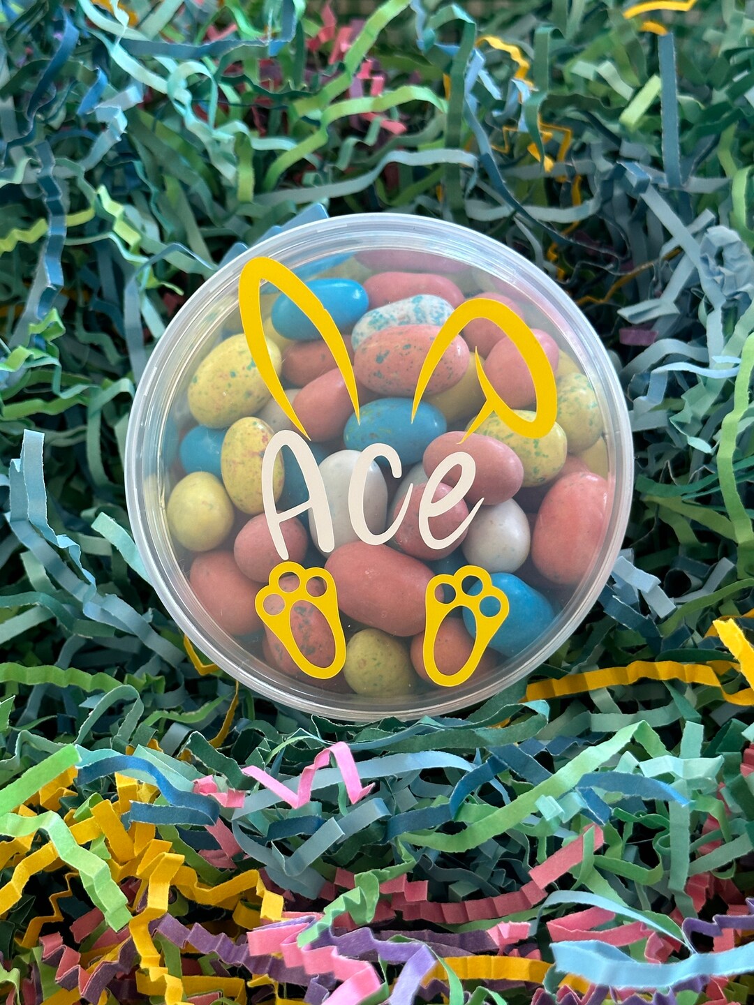 1 Personalized Easter Bunny Candy Container 12 Oz - Etsy
