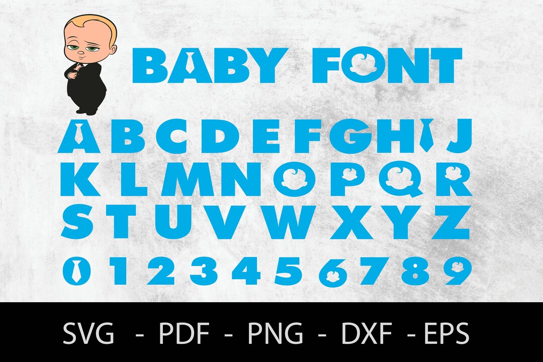 Funny Baby Font TFF Baby Boy Boss Font Svg Letters Cricut Baby Boy Boss ...