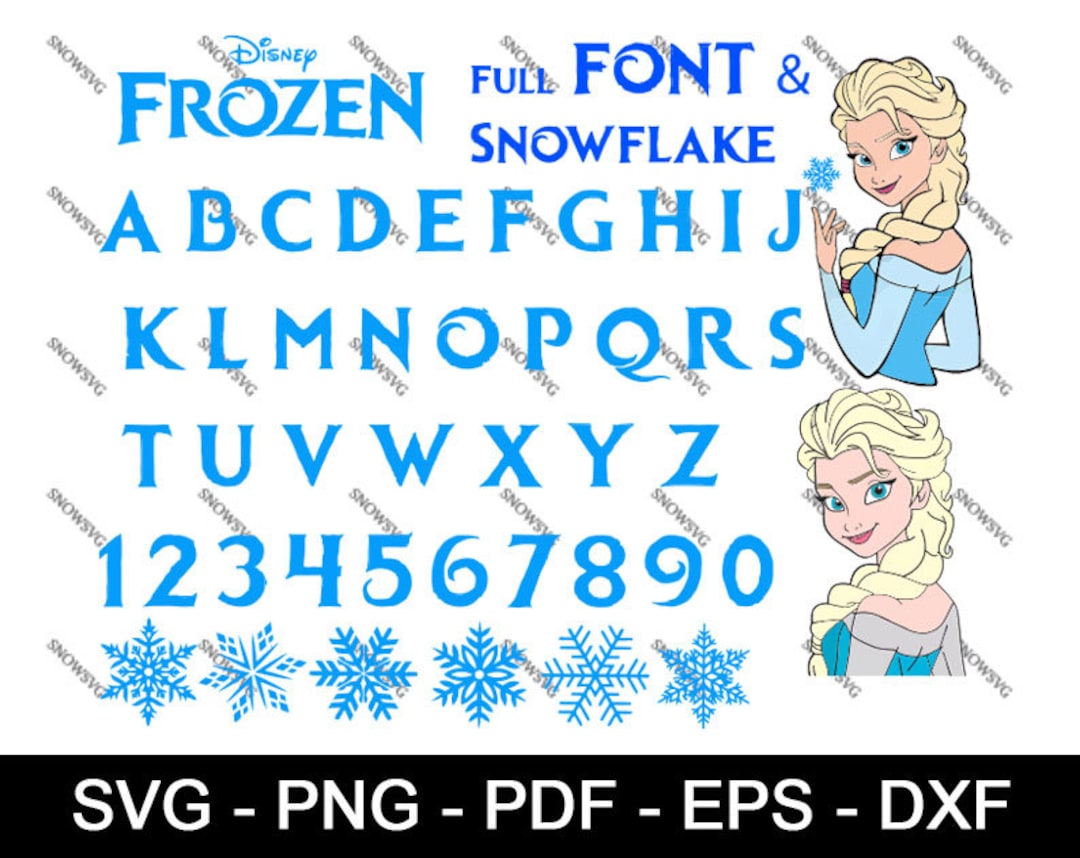 Frozen Font Svg TTF Frozen Bundl Font Layered Bundle Files, Frozen ...
