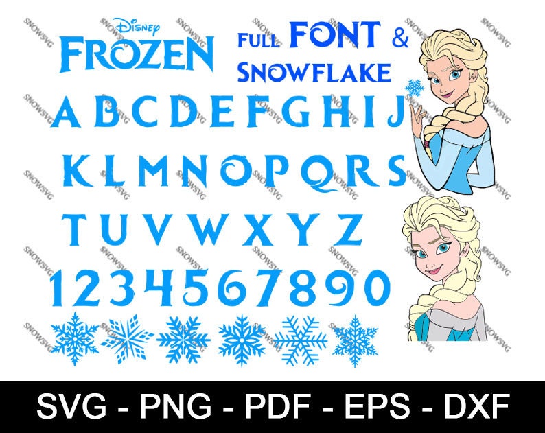 Frozen Font Svg TTF Frozen Bundl Font Layered Bundle Files, Frozen ...