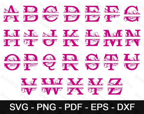 Split Monogram Svg Split Letter Svg Alphabet Svg Files for | Etsy
