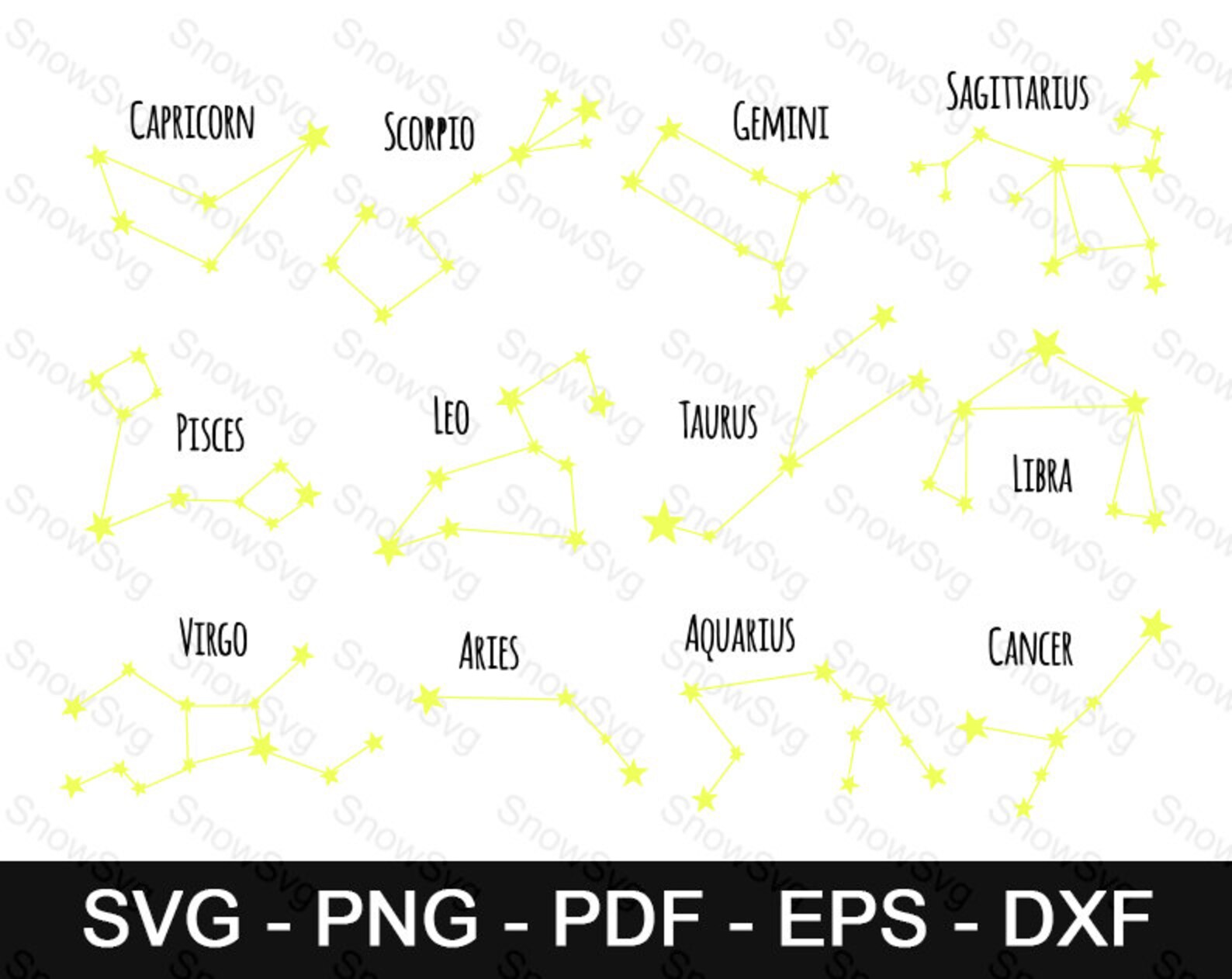 Star Zodiac Constellation SVG | Zodiac Bundle SVG | Horoscope Astrology ...