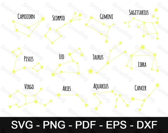 Star Zodiac Constellation SVG Zodiac Bundle SVG Horoscope - Etsy