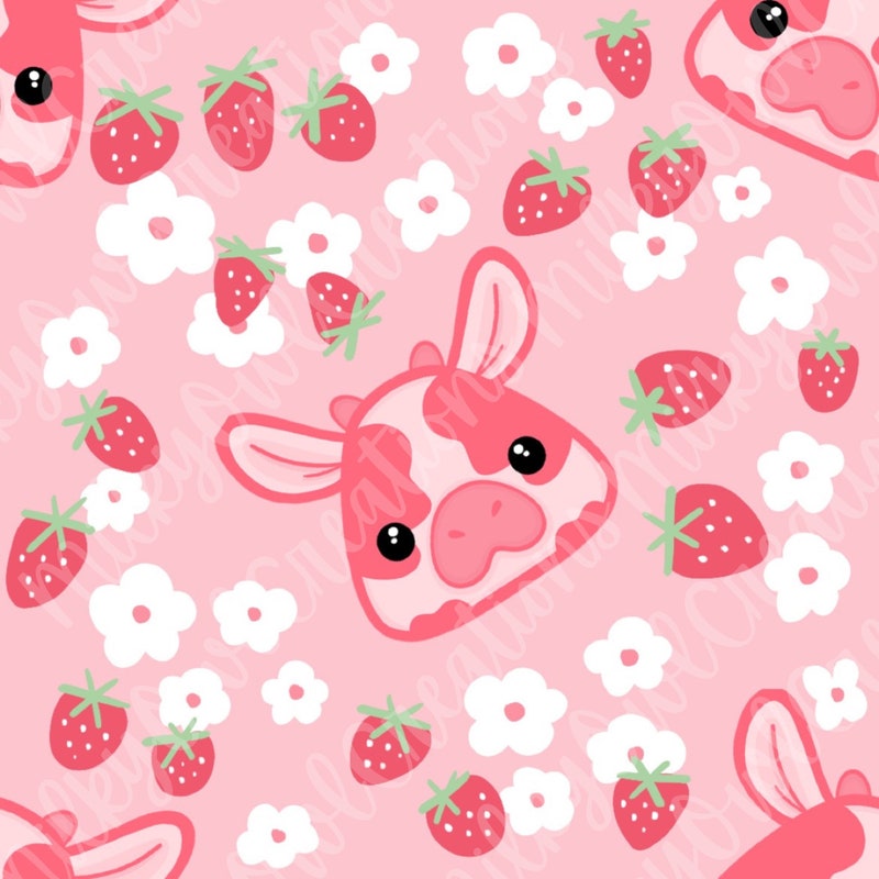 Strawberry Cow - Etsy