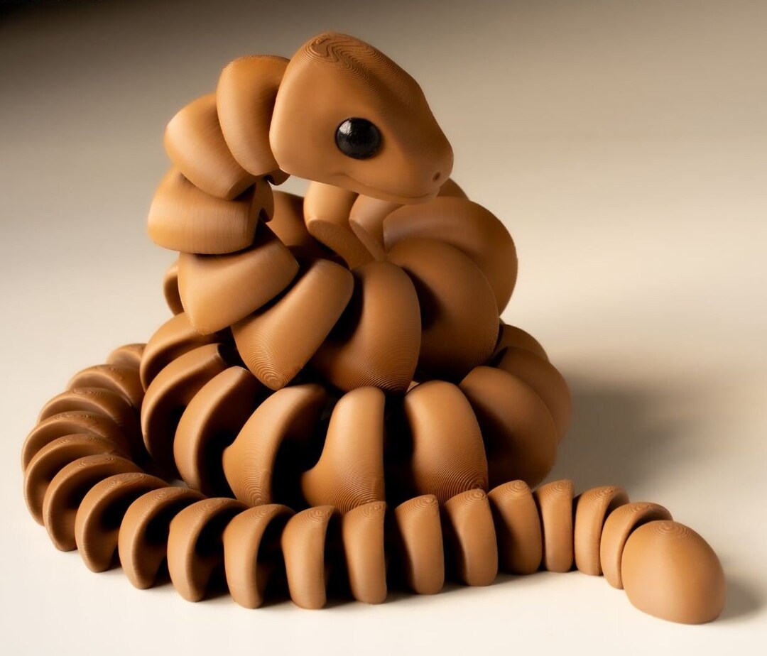 A Playful Desk Companion-flexi Happy Snake-3d Printed Articulating ...