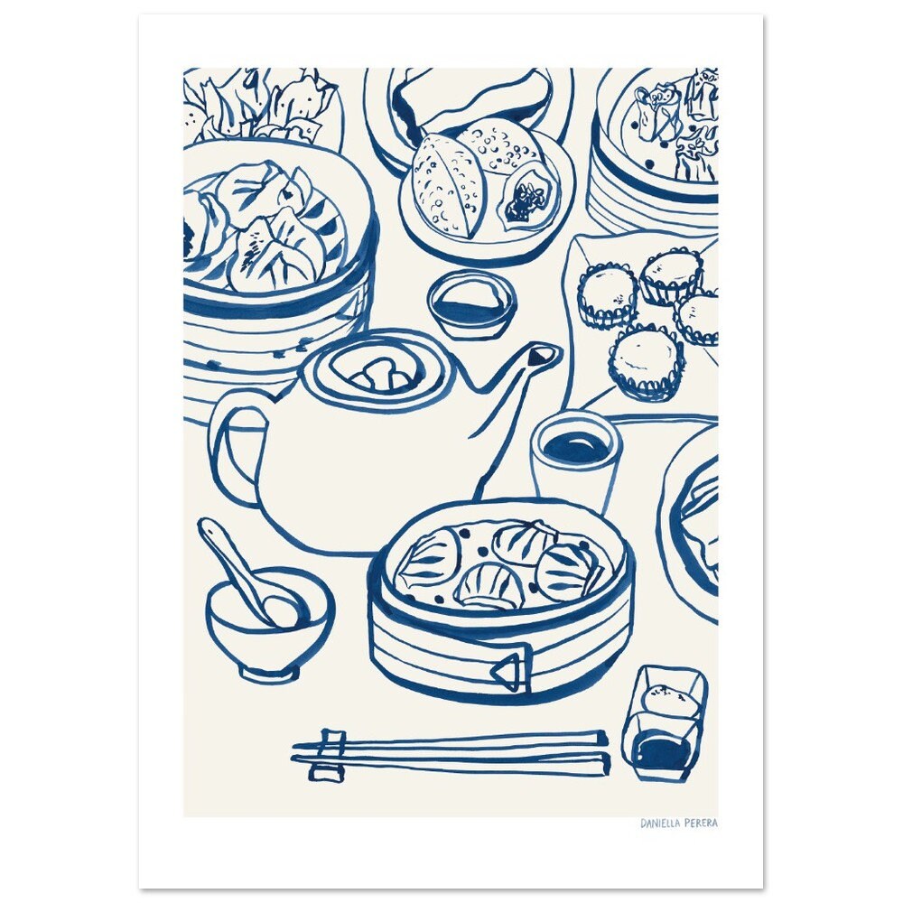 Dim Sum Art Print, Modern Kitchen Decor Poster, Chinese Asian Food ...