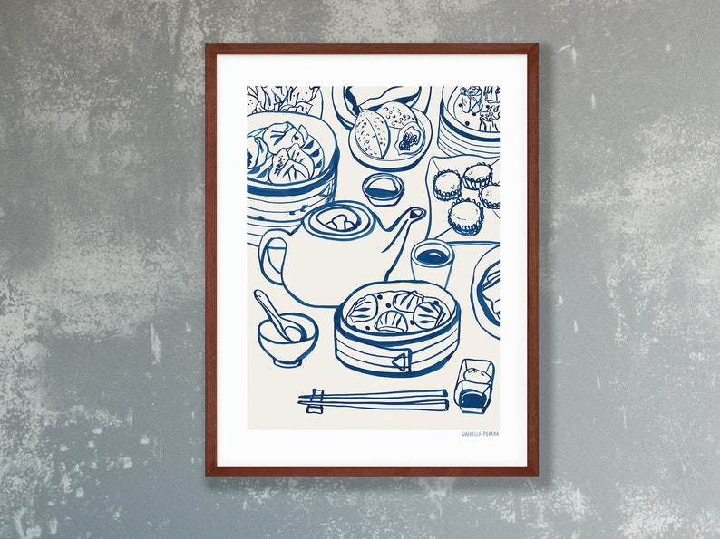 Dim Sum Art Print, Modern Kitchen Decor Poster, Chinese Asian Food ...