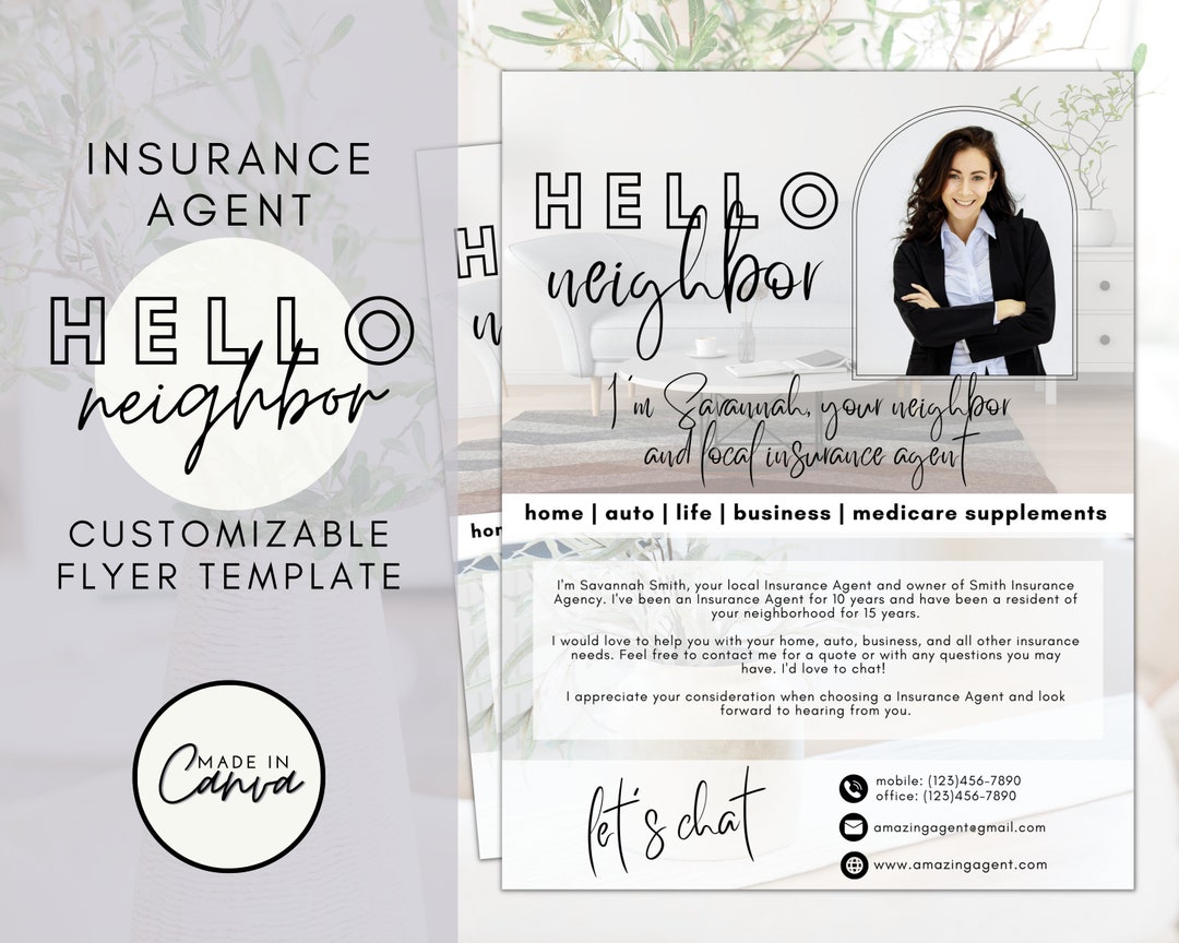 Hello Neighbor Insurance Insurance Introduction Letter - Etsy