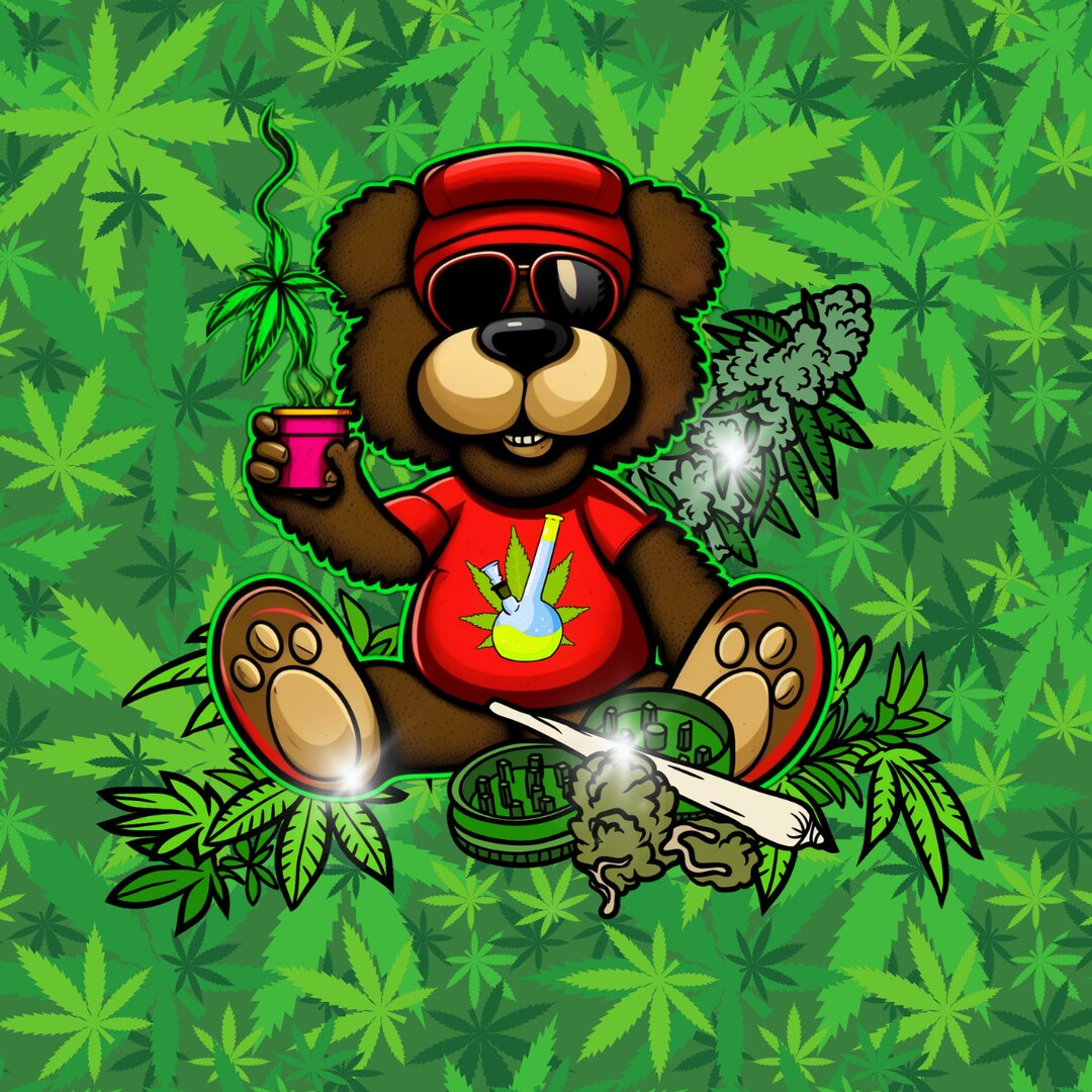 420 Bear Sublimation Wrap PNG JPG Marijuana Ganja Cannibis - Etsy