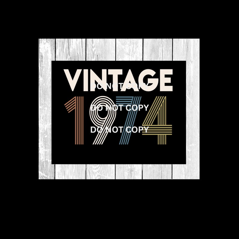 Vintage 1974-happy 50th Birthday PNG SVG Cut File-1974 Cut File for ...