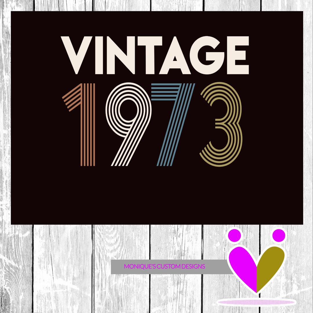 Happy 50th Bday-vintage 1973 PNG SVG Cut File-50th Birthday Cricut ...