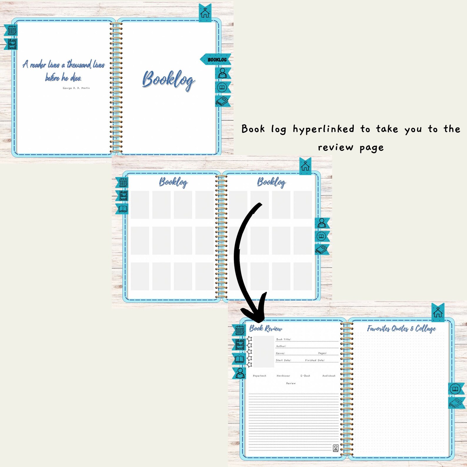 Digital Reading Journal, Digital Book Journal, Digital Book Review ...