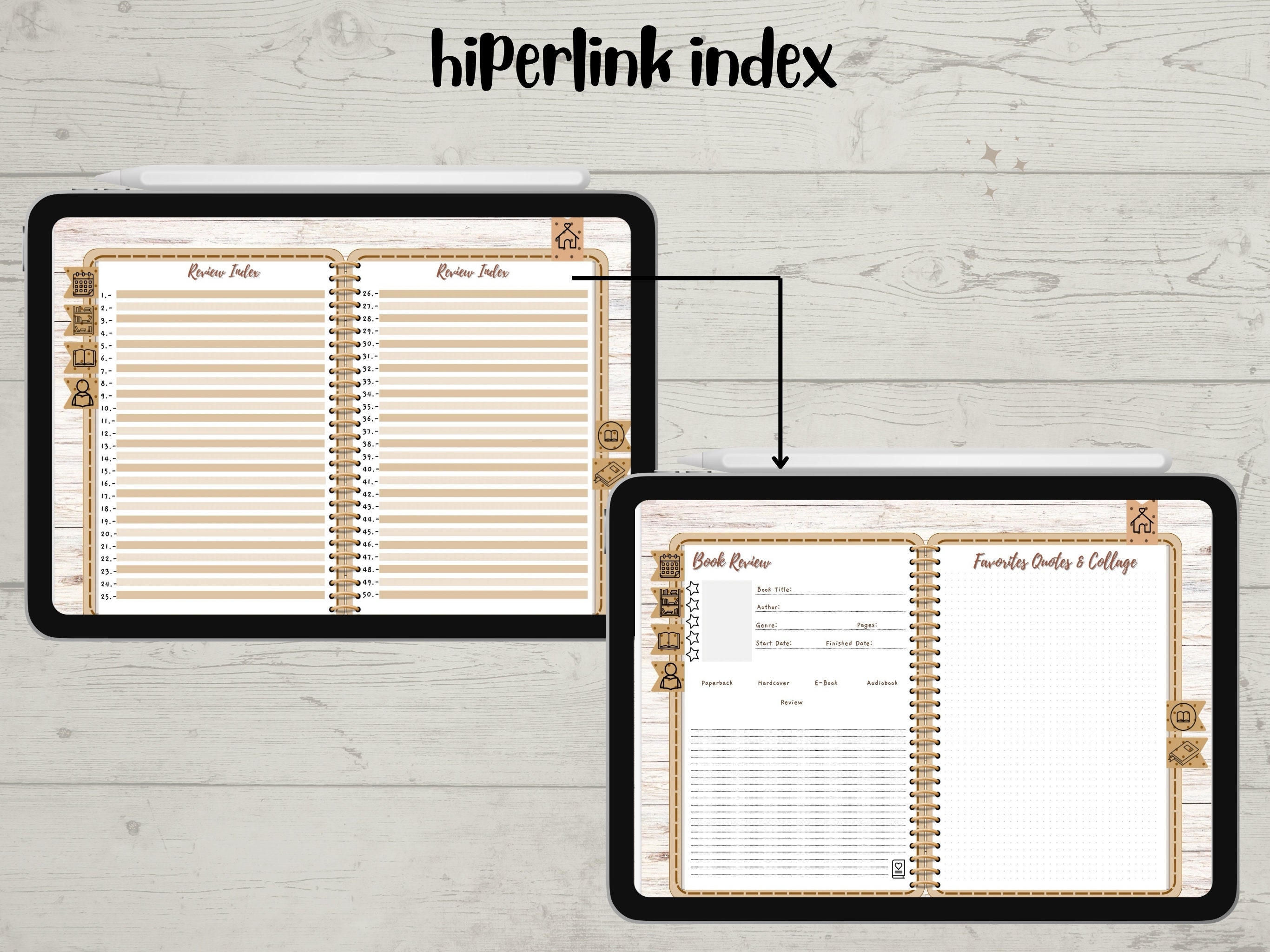 Digital Reading Journal Book Tracker Book Journal Goodnotes Reading ...