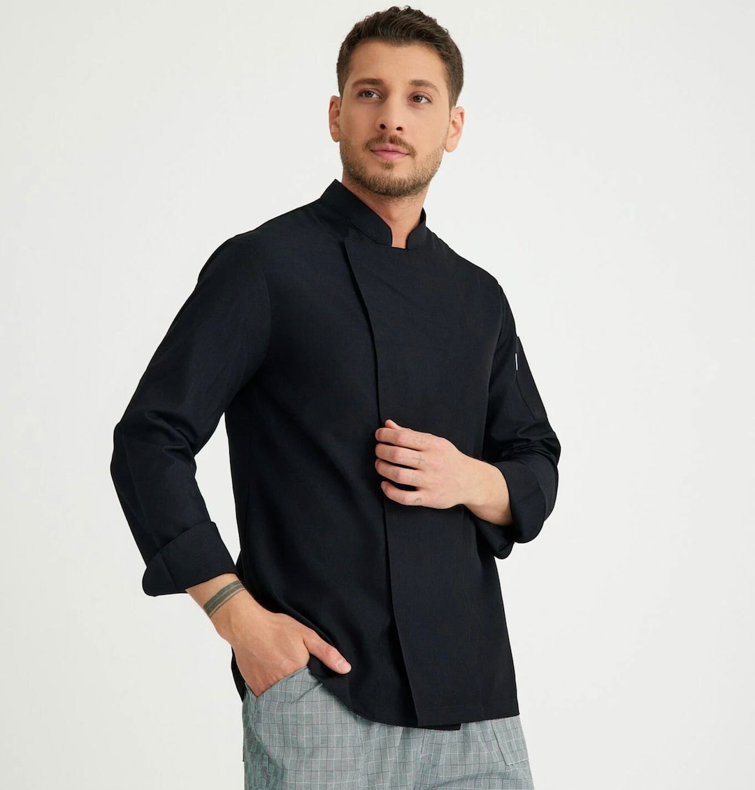 Luxury Fabric Hidden Snap Buttons Quality Chef Jacket - Etsy