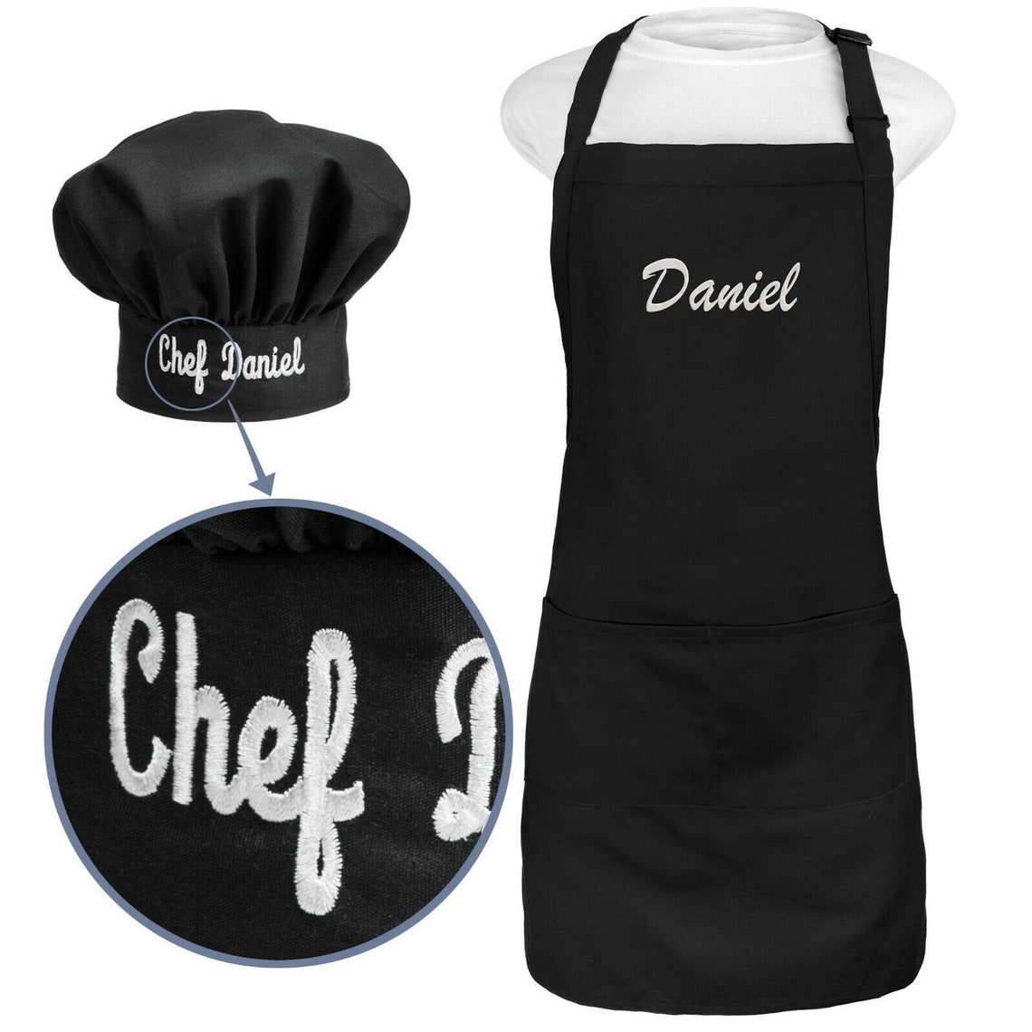 Personalised Chef's Hat and Apron Set,personalized Embroidered Chef Hat ...
