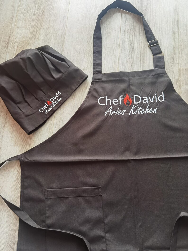 Personalised Chef's Hat and Apron Set,personalized Embroidered Chef Hat ...