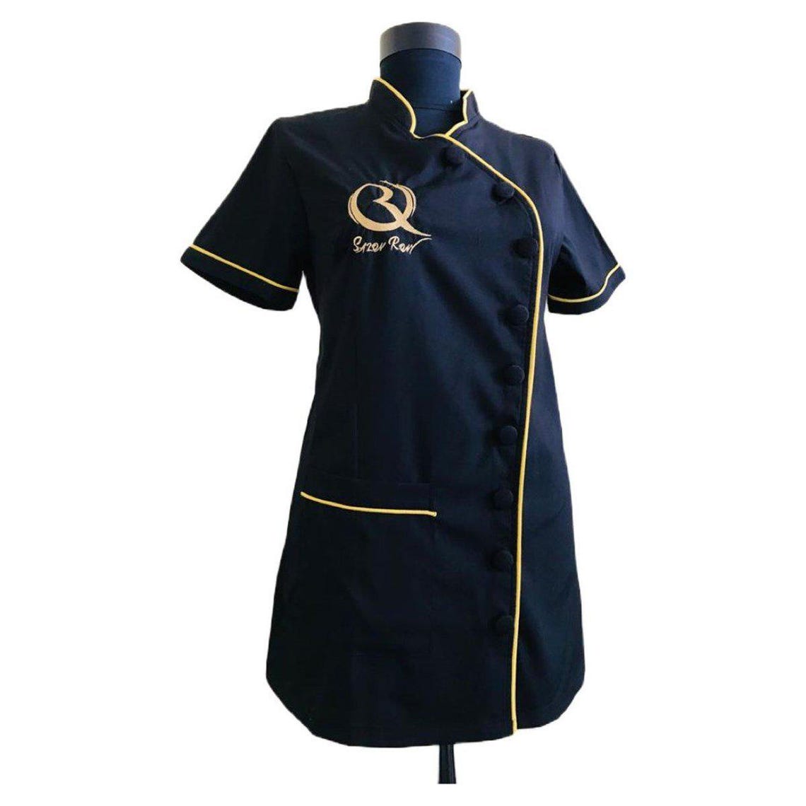 Personalised Salon Beauty Tunic, Embroidered Custom Logo Spa Uniform ...